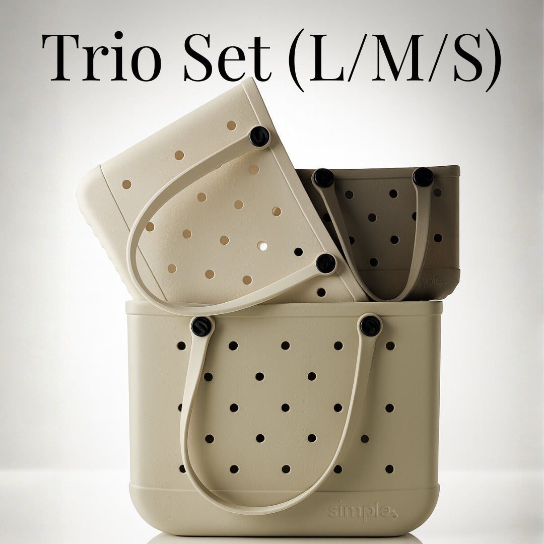 Natural Rubber Tote Bag Set of 3 – EVA Waterproof Totes in Natural ...